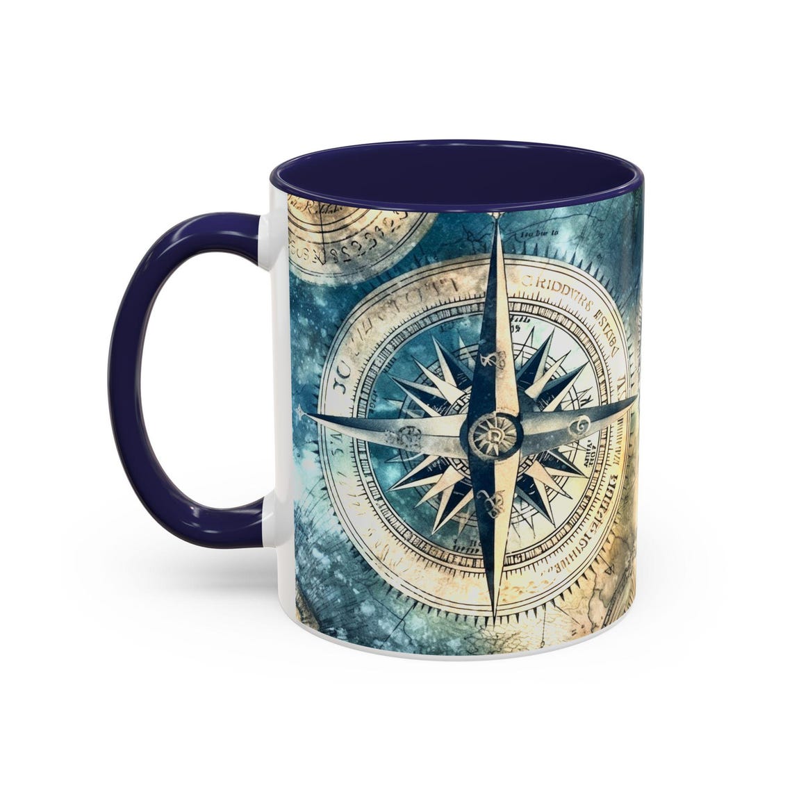 Nautical Mug Compass Rose Coastal Kitchenware 11 Oz Sailing Theme - Etsy