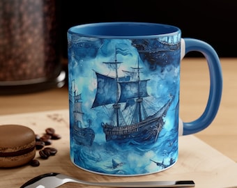 Vintage Nautical Coffee Cup, Clipper Ship Coffee Mug, Mariner's Inn Mug ...