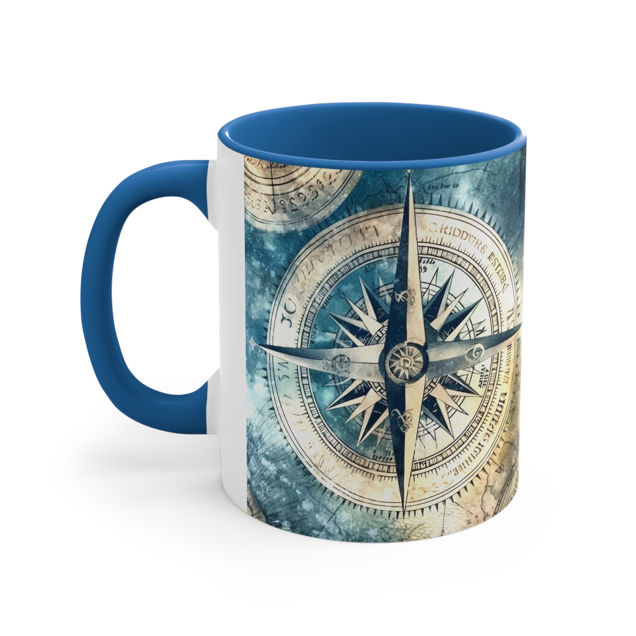 Nautical Mug Compass Rose Coastal Kitchenware 11 Oz Sailing Theme - Etsy