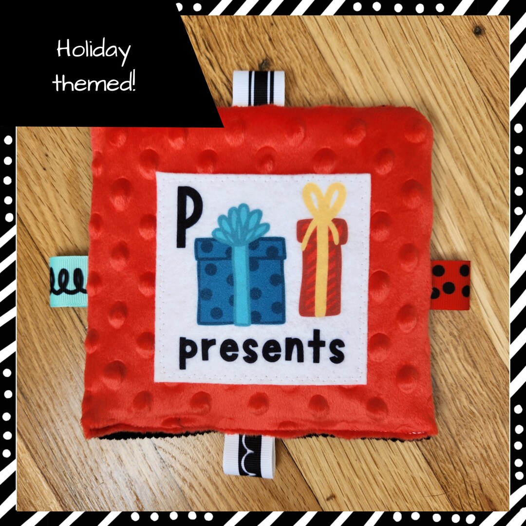 Letter P Holiday Alphabet Sensory Square Handmade Plush Textured Fabric ...