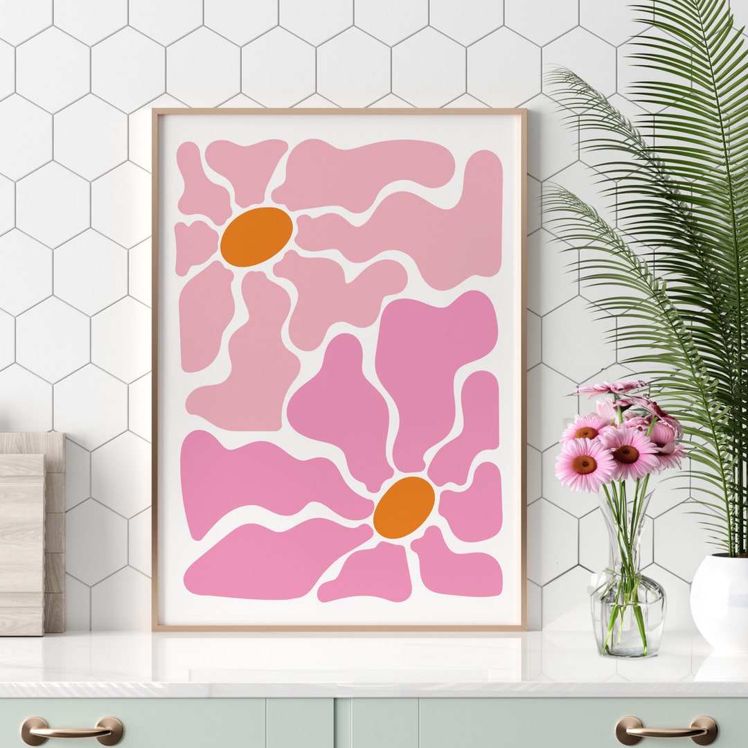 Retro Flower Art Print - Etsy