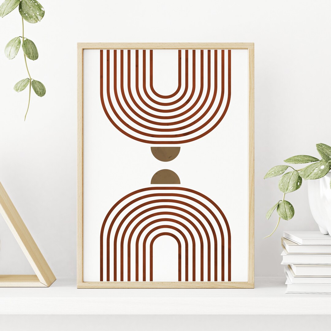 Rainbow and Half Circle Art Print - Etsy