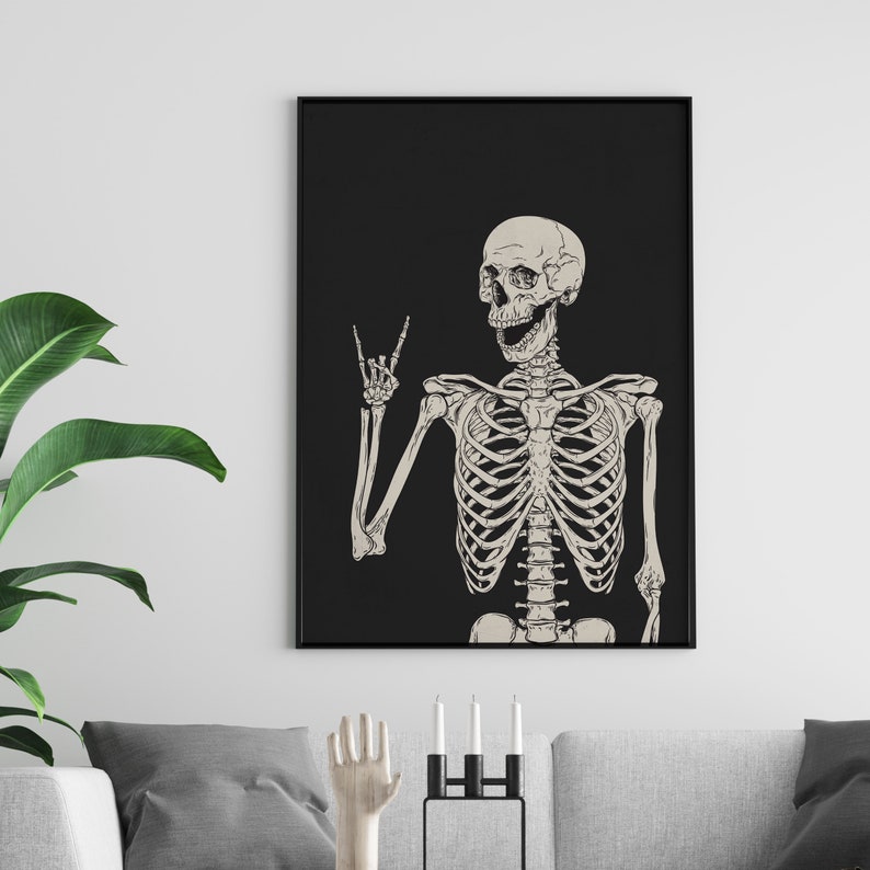Skeleton Rocking Print - Etsy