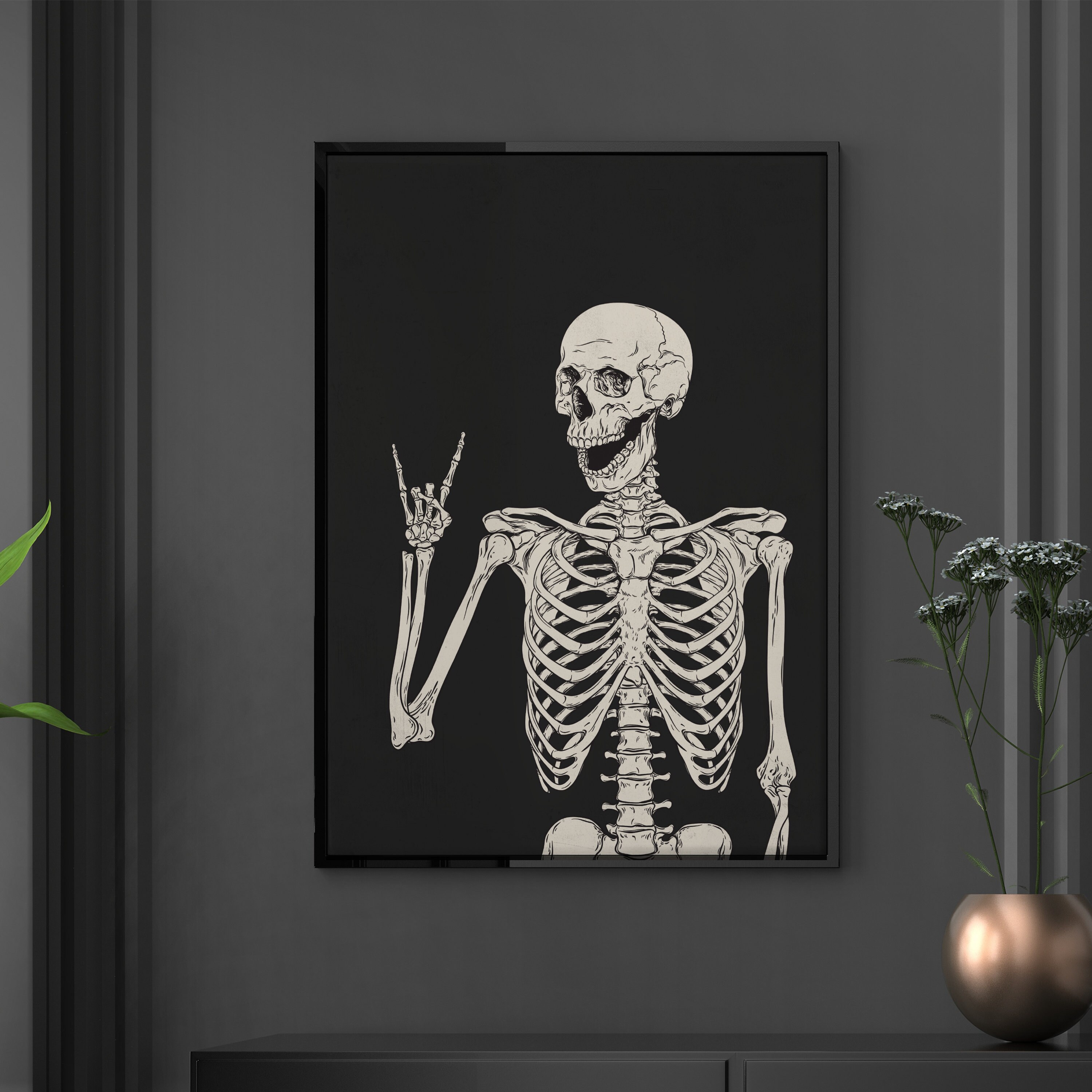 Skeleton Rocking Print - Etsy