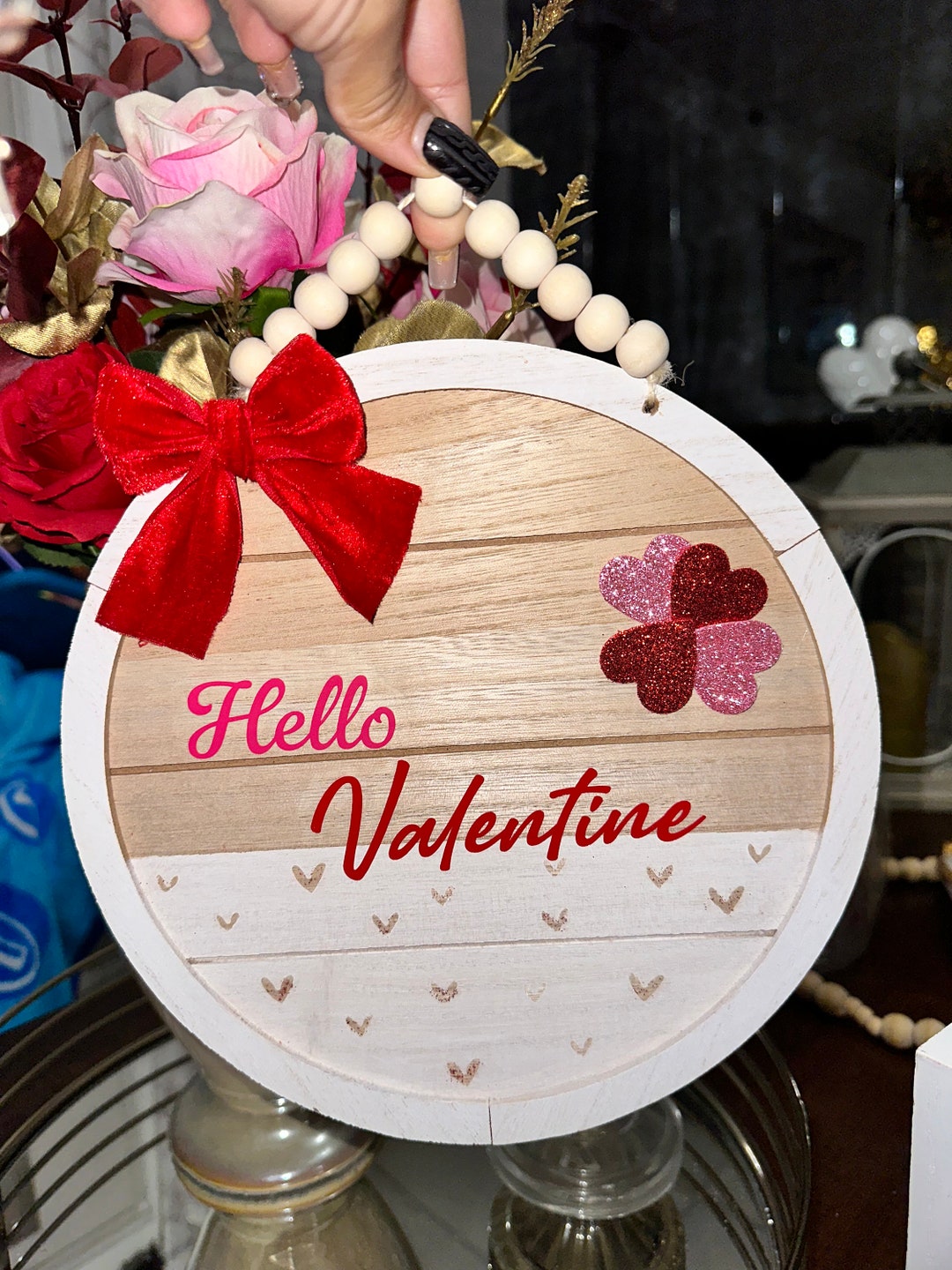 Valentines Day Welcome Door Sign: 7.86" Round Lover Decor - Etsy