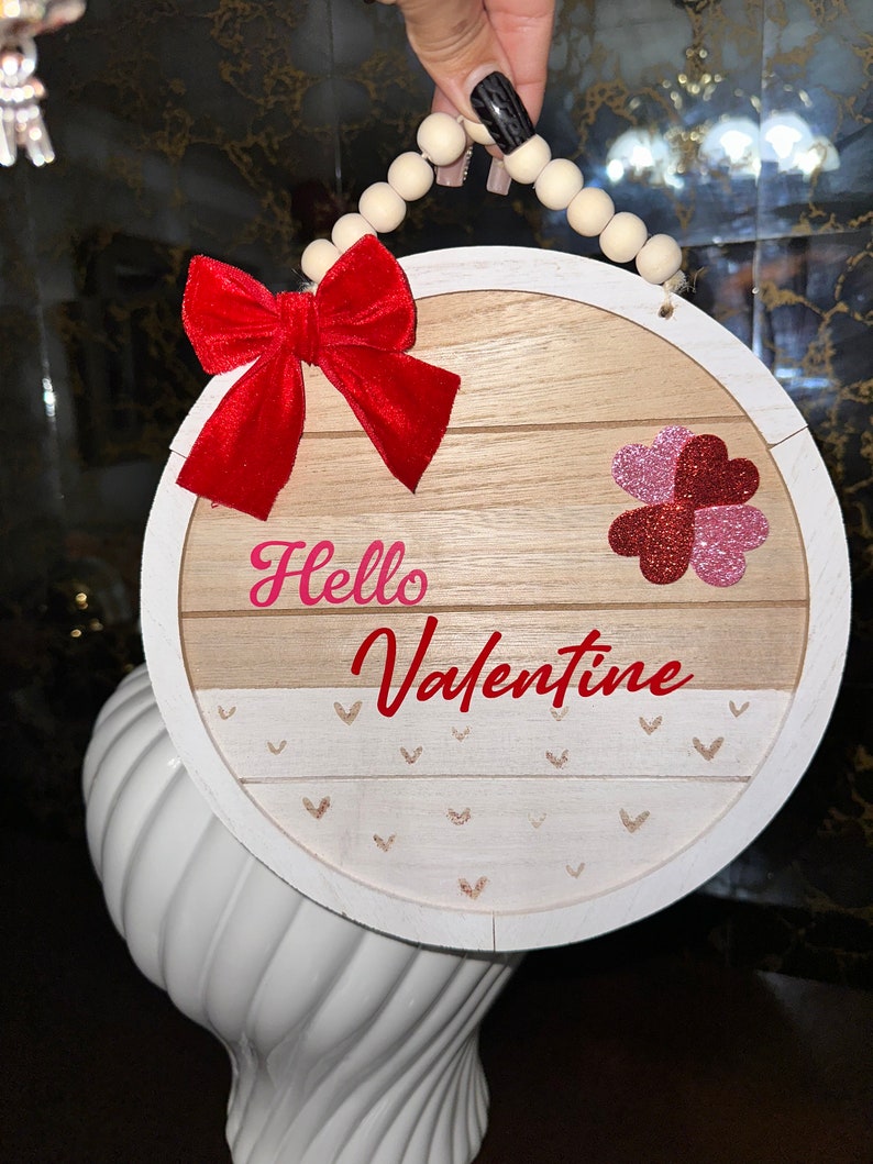 Valentines Day Welcome Door Sign: 7.86" Round Lover Decor - Etsy
