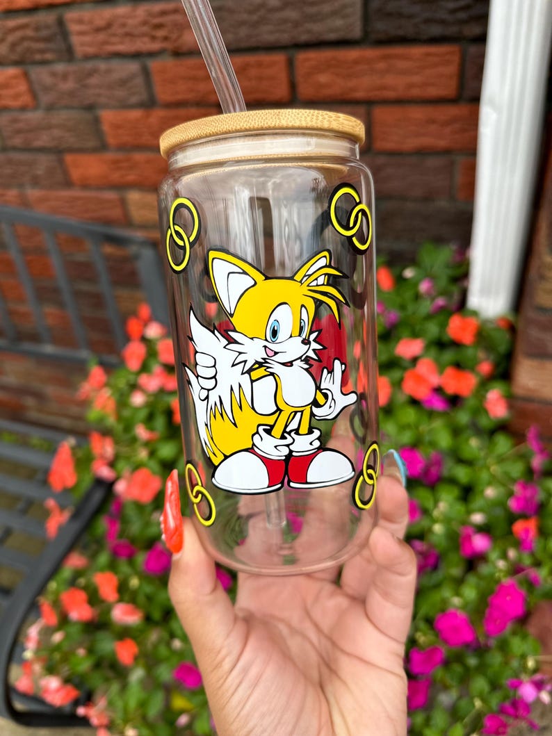 Tails Sonic the Hedgehog Glass Cup: 16oz Kids Party Favor, Fan Gift - Etsy