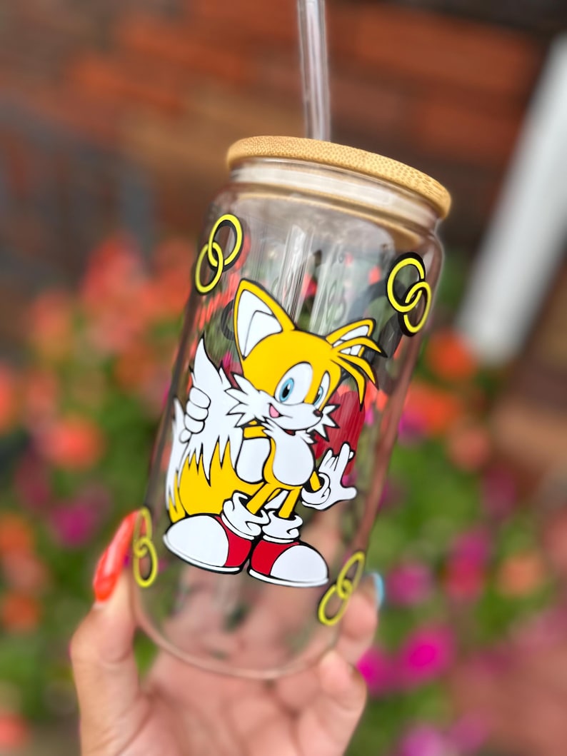 Tails Sonic the Hedgehog Glass Cup: 16oz Kids Party Favor, Fan Gift - Etsy