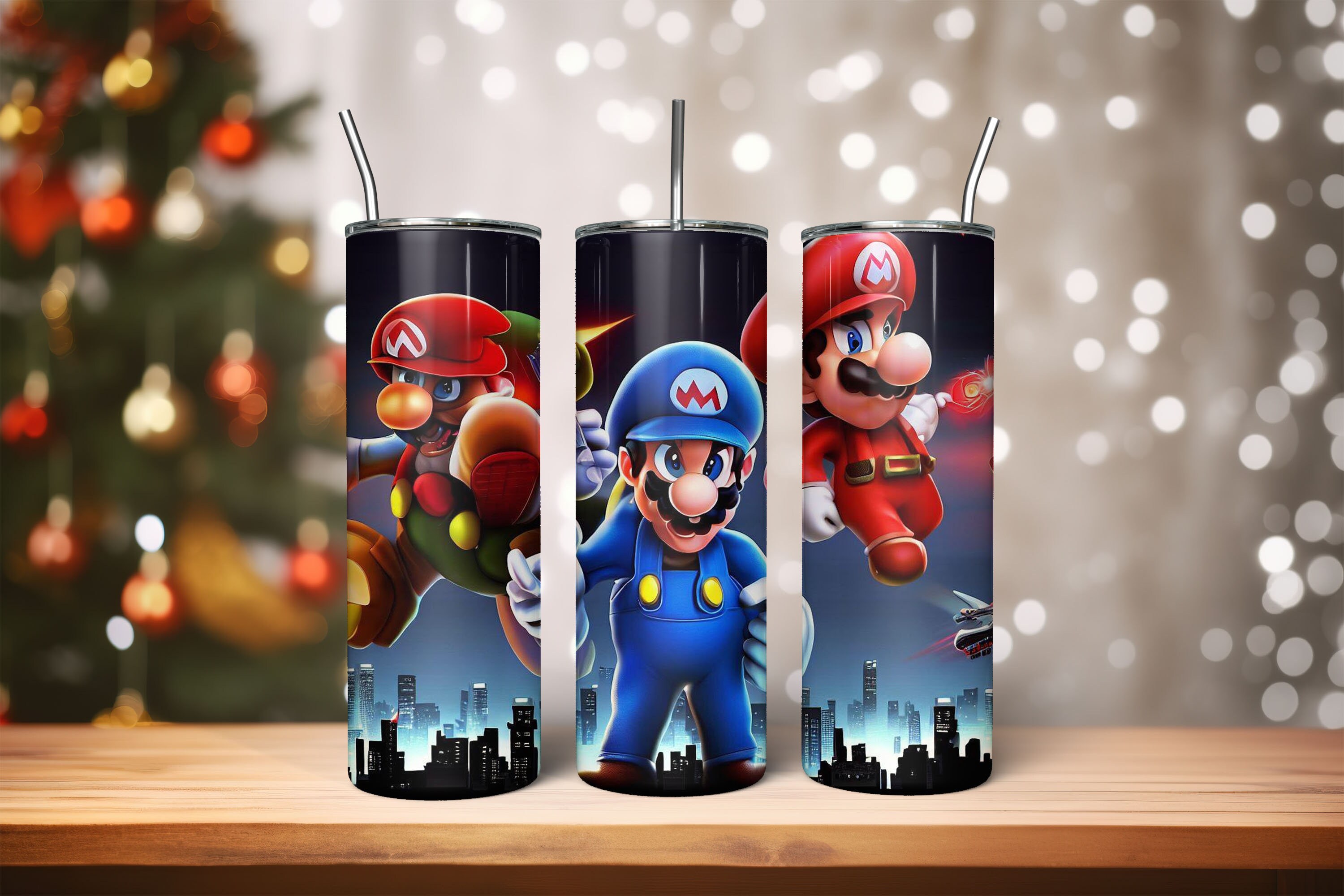 Super Mario Tumbler Wrap Cartoon Tumbler Wrap 20oz Skinny Tumbler Wrap ...