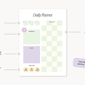 Pastel Daily Planner Printable Cute Personal to Do List - Etsy