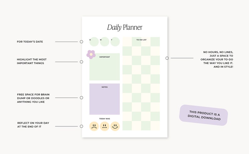 Pastel Daily Planner Printable Cute Personal to Do List - Etsy