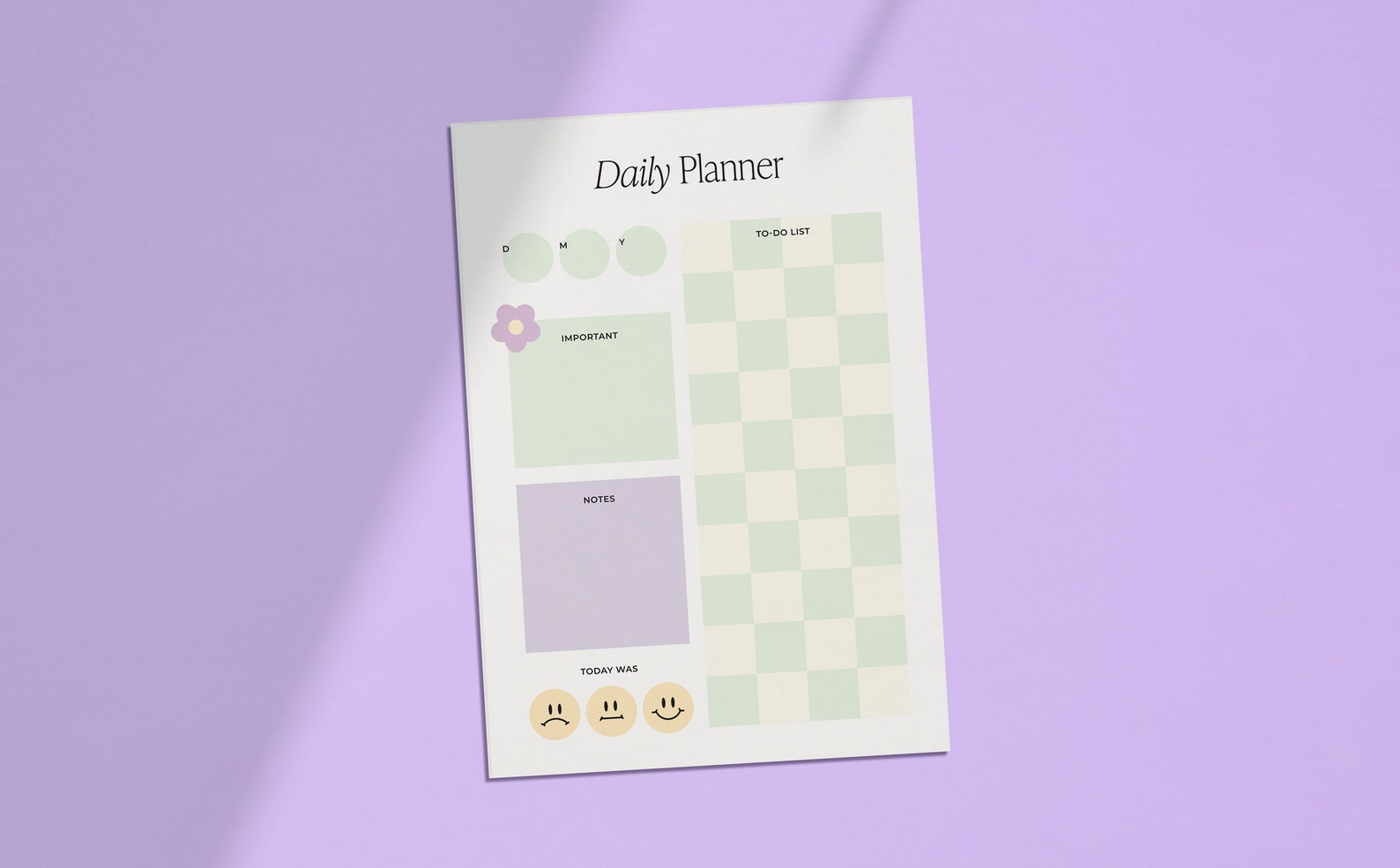 Pastel Daily Planner Printable, Cute Personal to Do List, Productivity ...