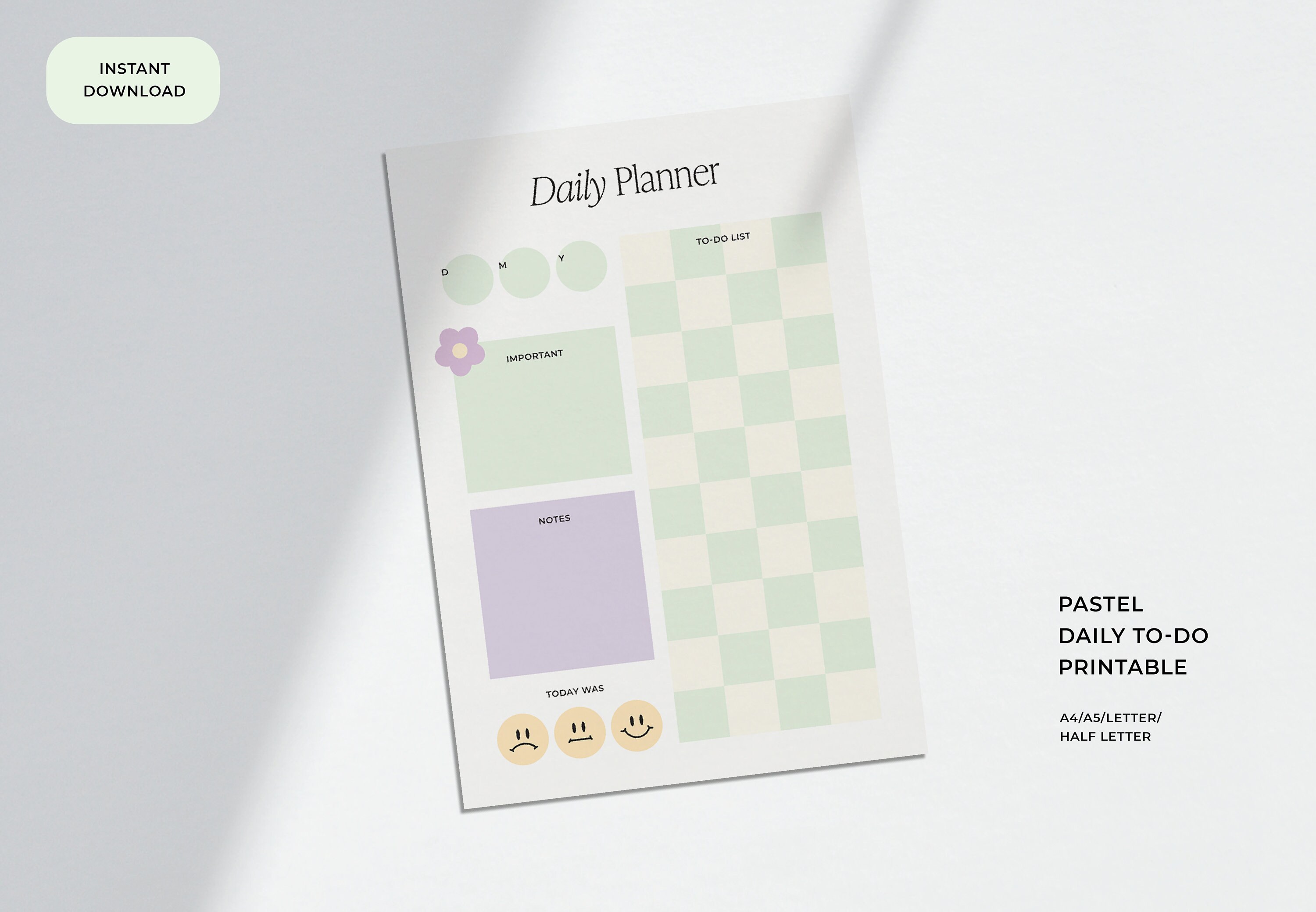 Pastel Daily Planner Printable Cute Personal to Do List - Etsy