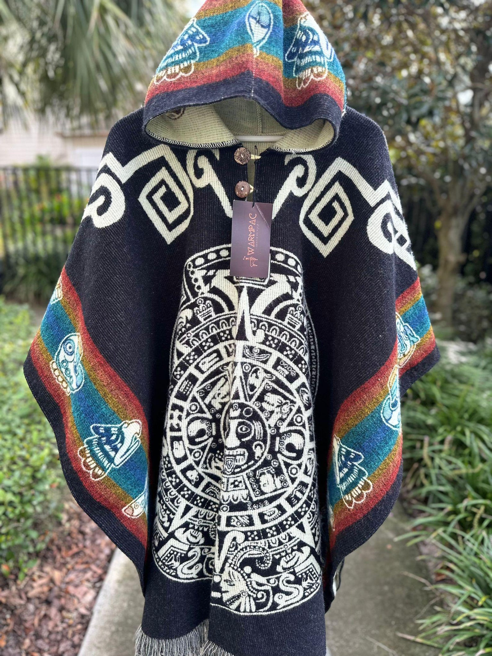 Mayan Calendar Poncho, Native Ponchos, Made in Ecuador, Multicolor ...