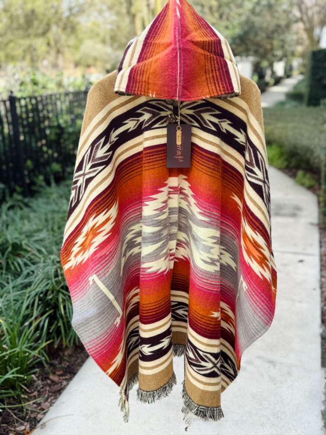 Handmade Alpaca Wool Poncho, Unisex Tribal Design, Artisan Made Ecuador ...