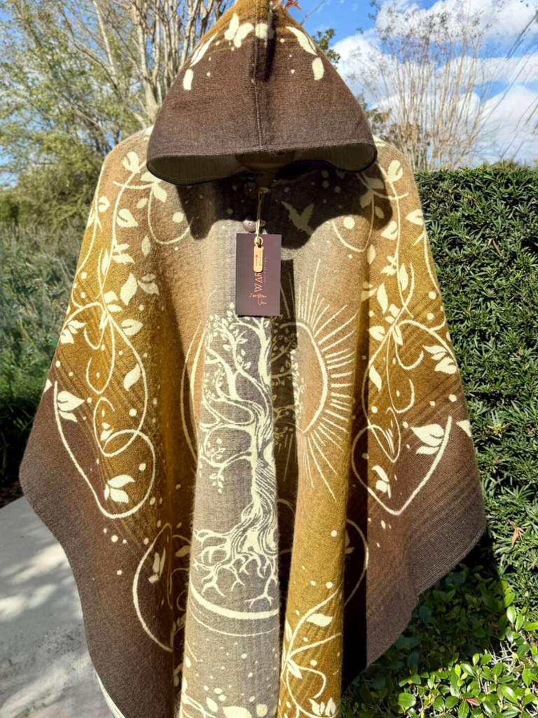Tree of Life Alpaca Poncho, Ancestral Andean Geometry, Boho Spiritual ...