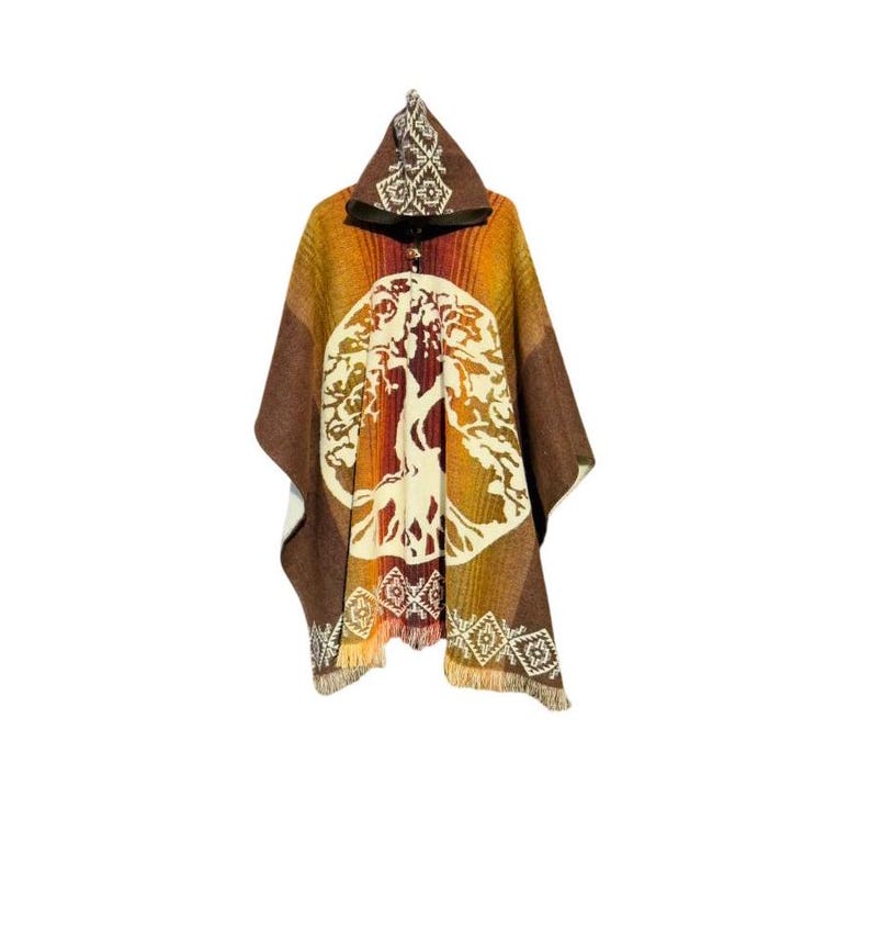 Alpaca Tree of Life Ponchos, Handmade in Ecuador, Andean Clothing ...