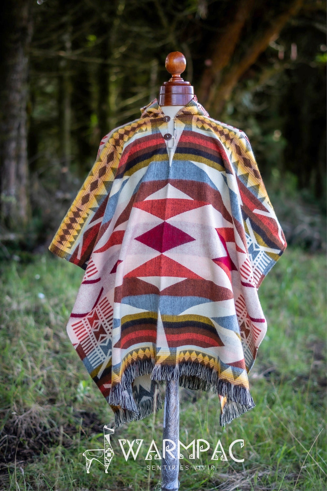 Native American Ponchos, Ecuador, Aztec, Geometry, Alpaca, Wool Blend ...