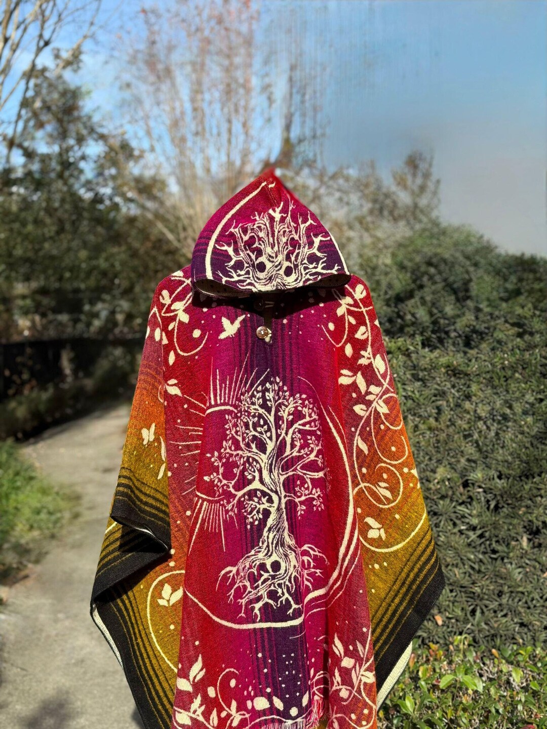 Alpaca Tree of Life Ponchos, Handmade in Ecuador, Andean Clothing ...