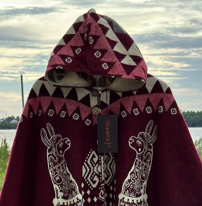 Alpaca Poncho, Made by Indigenous Artisan Hands, Soft and Warm, Ideal ...
