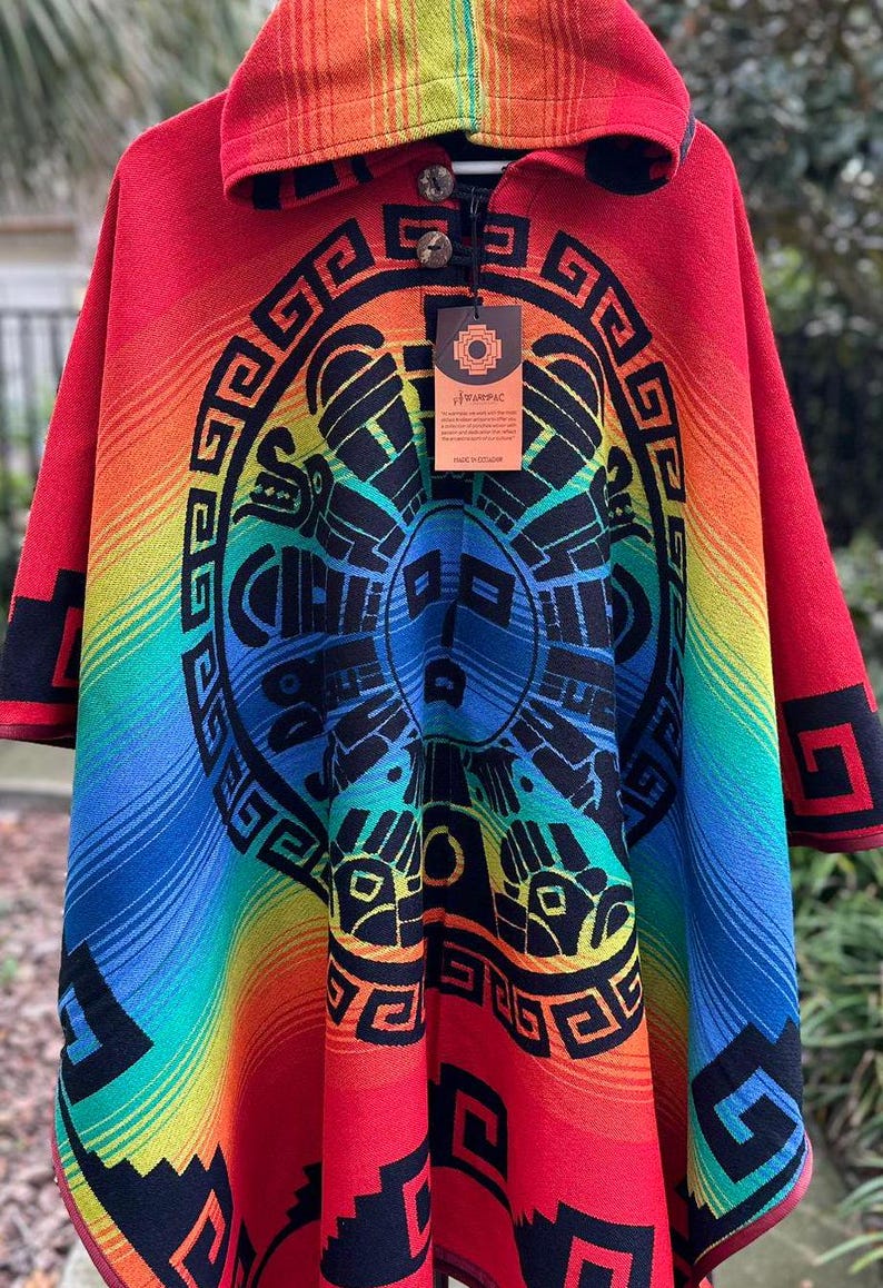 Ponchos, Native Ponchos, Ecuador, Aztec, Geometry, Alpaca, Wool Blend ...