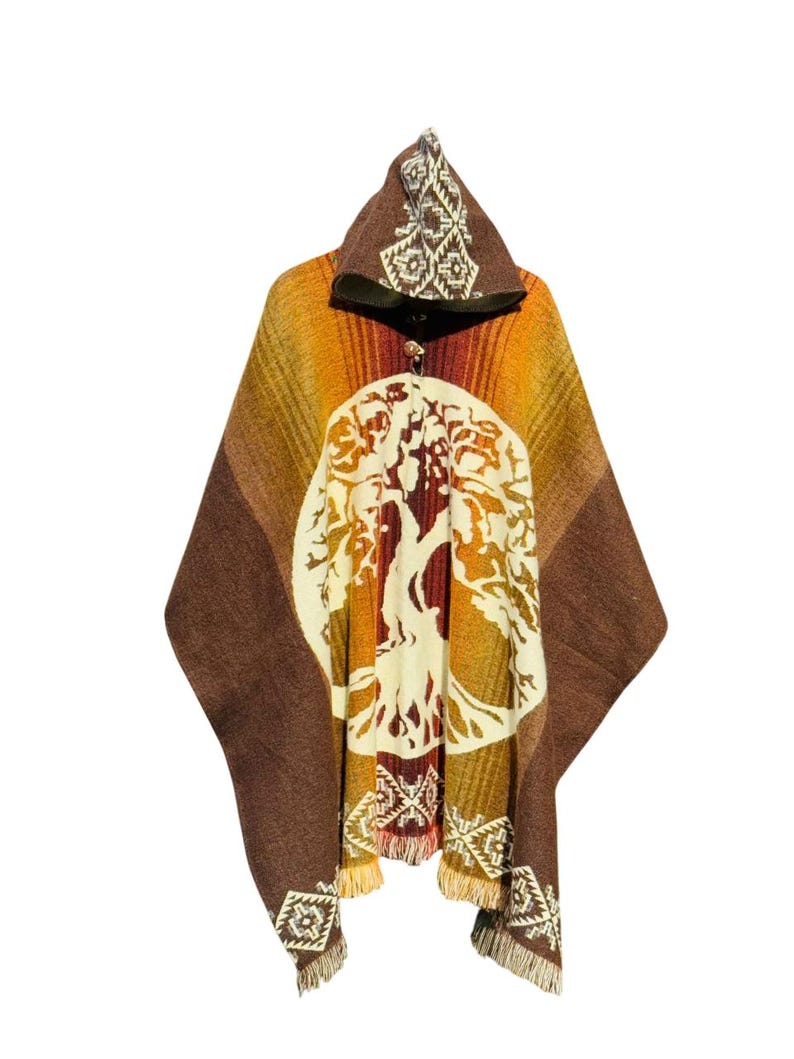 Alpaca Tree of Life Ponchos, Handmade in Ecuador, Andean Clothing ...