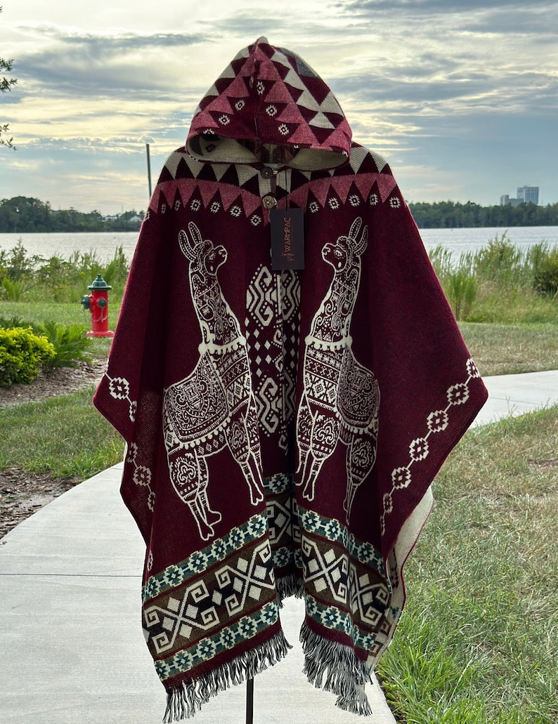 Alpaca Poncho, Made by Indigenous Artisan Hands, Soft and Warm, Ideal ...