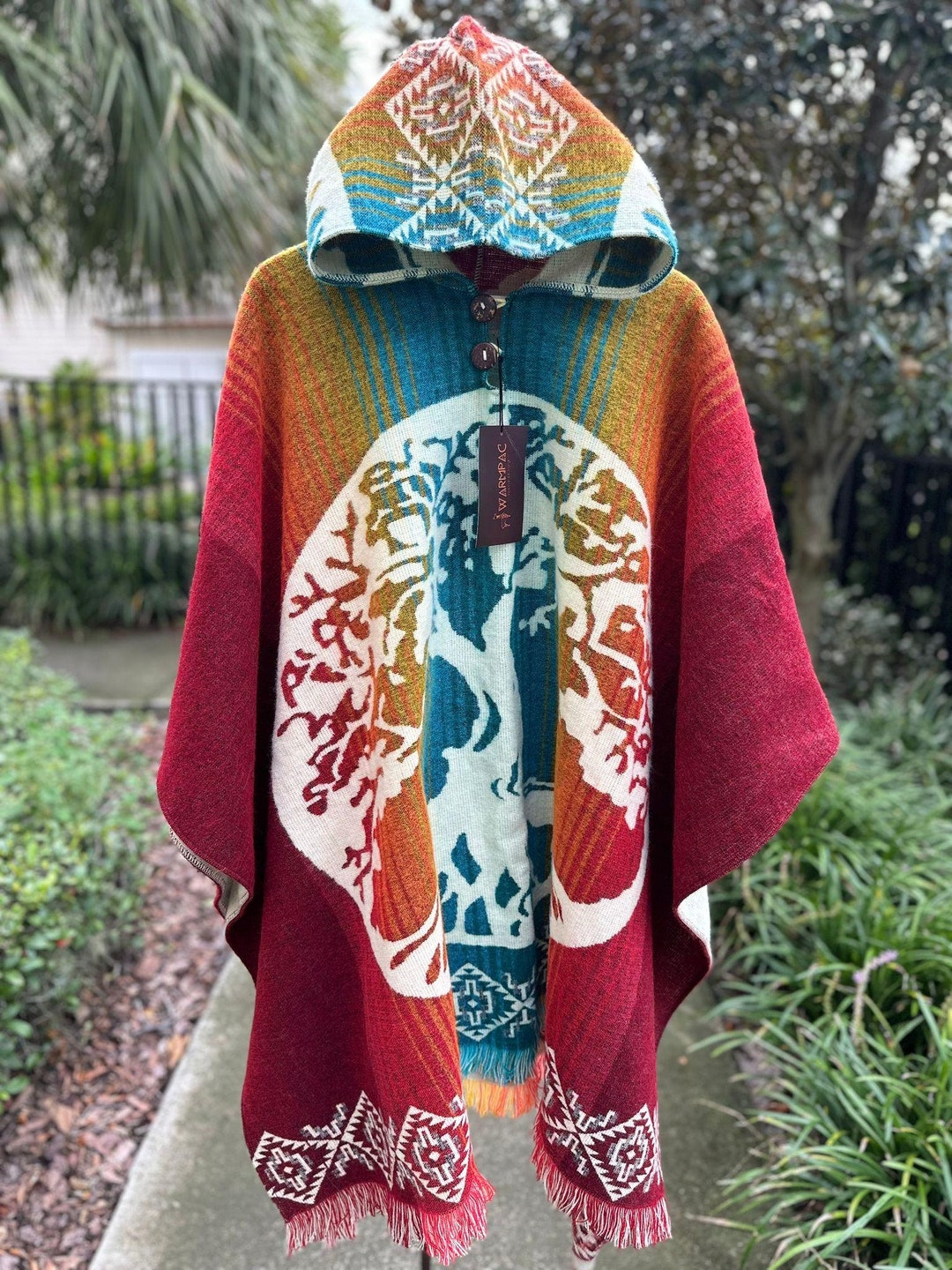 Poncho Tree of Life, Native Ponchos, Ecuador, Geometry, Alpaca, Wool ...