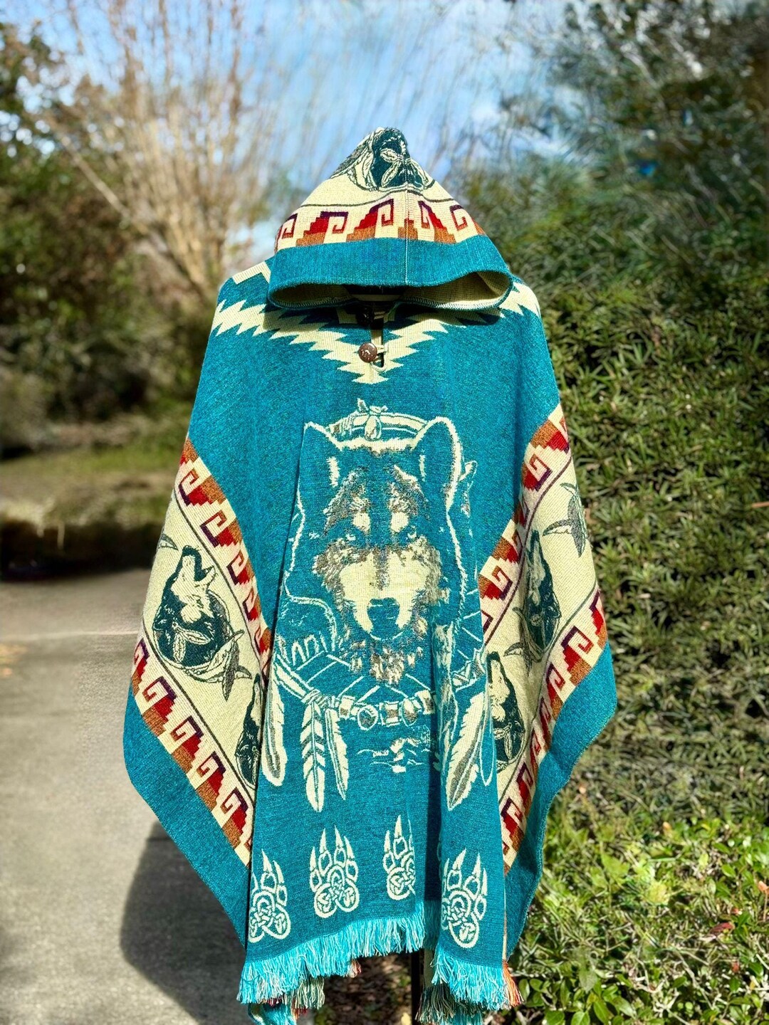 Wolf Poncho, Handmade in Ecuador With Alpaca Wool, Ancestral Andean ...
