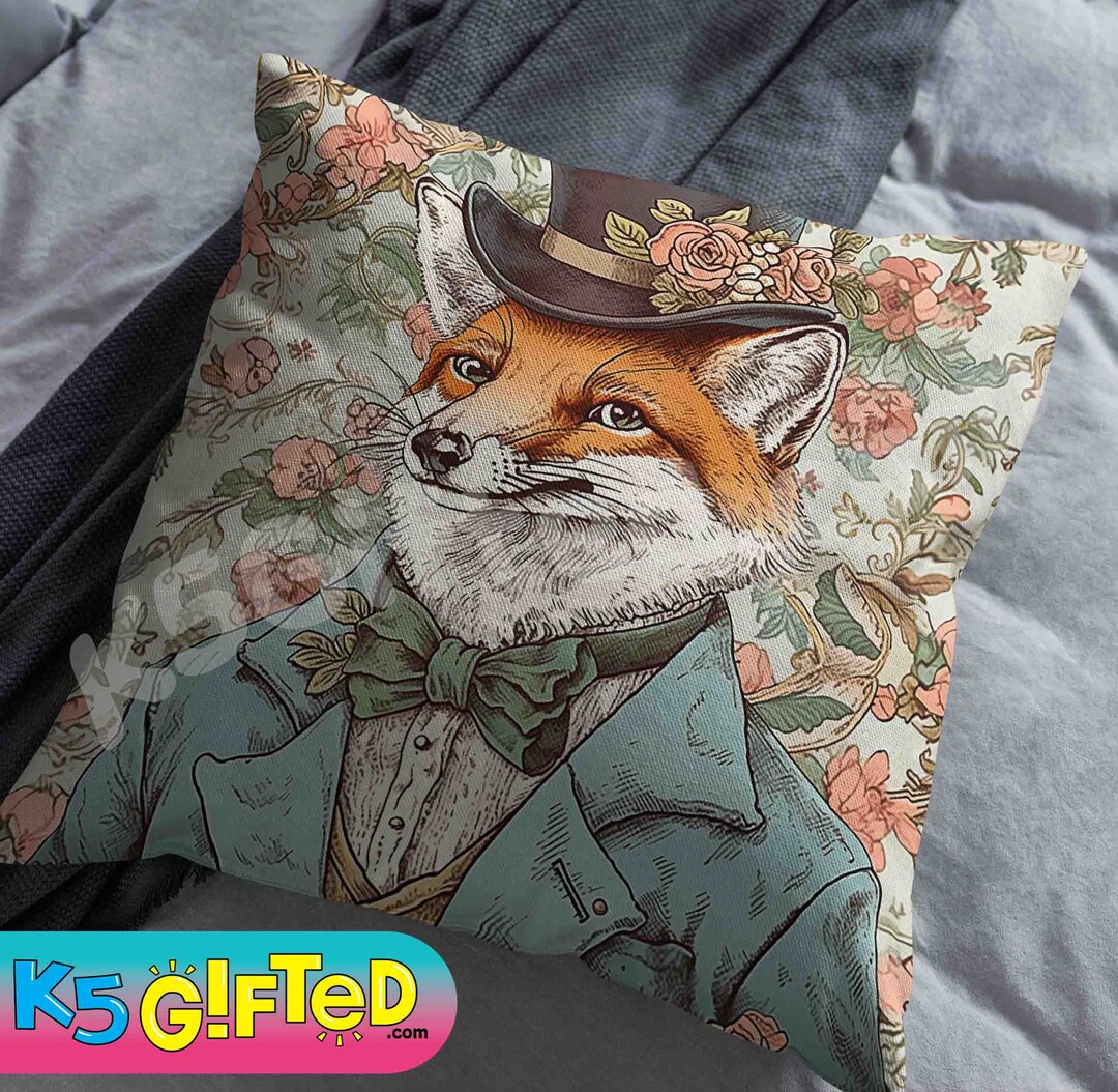William Morris Beatrix Potter Fancy Fox Pillow Full Pillow Or Etsy
