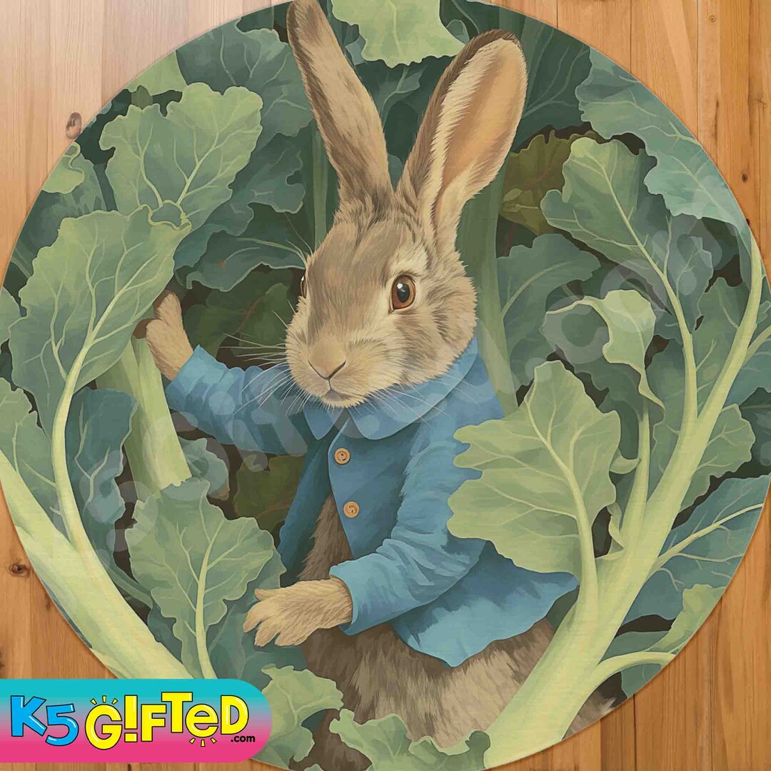 Peter Rabbit Indoor Round Rug, Nursery Rug, Child Bedroom Rug, Fun ...