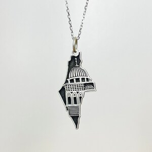 Palestine's Map & Capital Silver Necklace || فلسطين و عاصمتها - Etsy