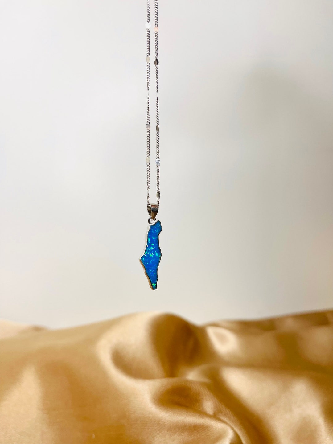 Jerusalem Opal Stone-palestinian Map Necklace حجر اوبال القدس خريطة ...