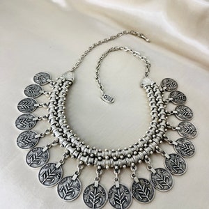 Antique Palestinian 1 Mil Coin Vintage Handmade Plated Silver Necklace ...
