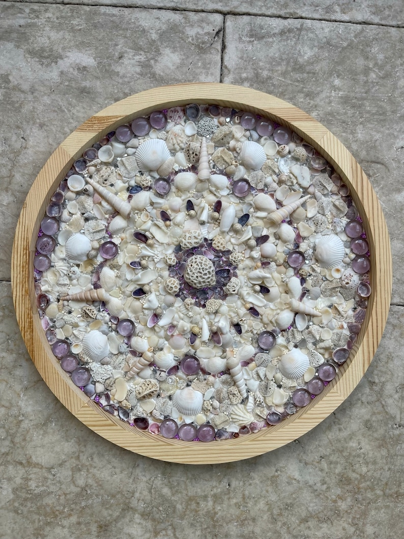 Circular Seashell Wall Art Mandala - Etsy