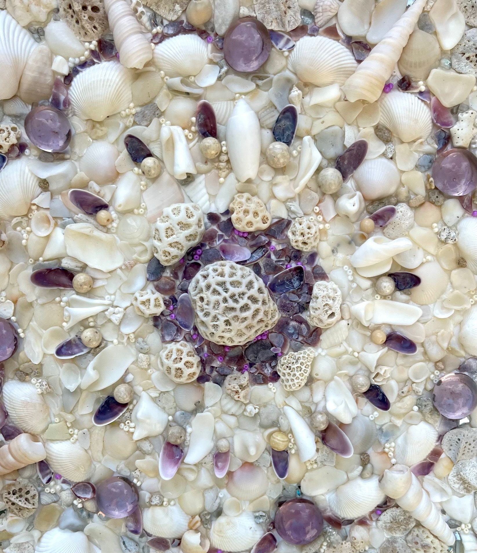 Circular Seashell Wall Art Mandala - Etsy
