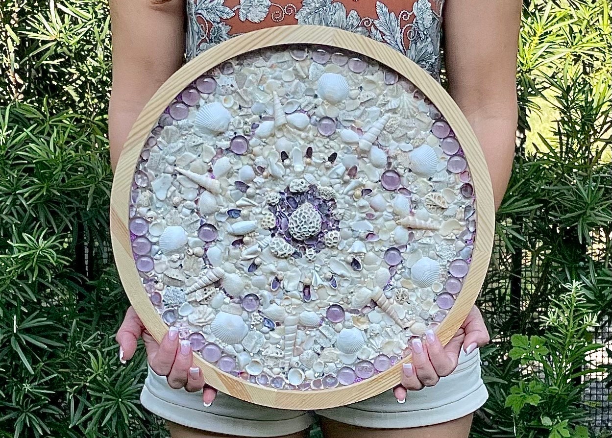 Circular Seashell Wall Art Mandala - Etsy