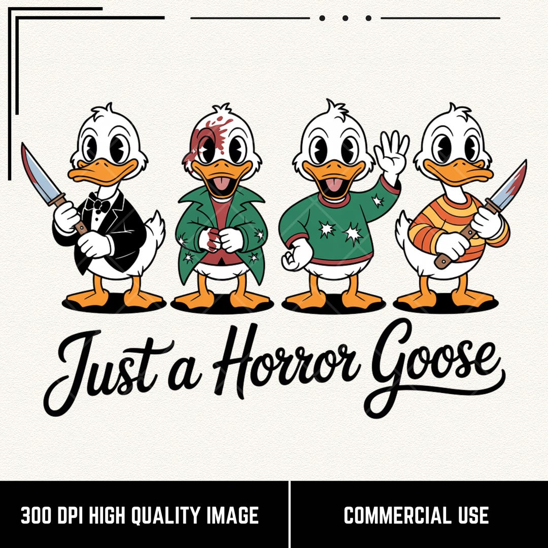 Just a Horror Goose PNG, Creepy Cartoon Horror Movie PNG, Horror Goose ...