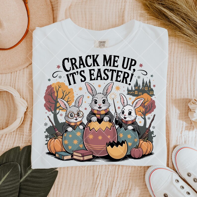 Crack Me up It’s Easter Wizard Bunny Shirt, Vintage Magical Easter Tee ...
