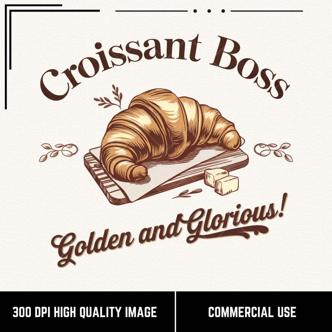 Croissant PNG, Croissant Boss Golden and Glorious PNG, Cute Bakery ...