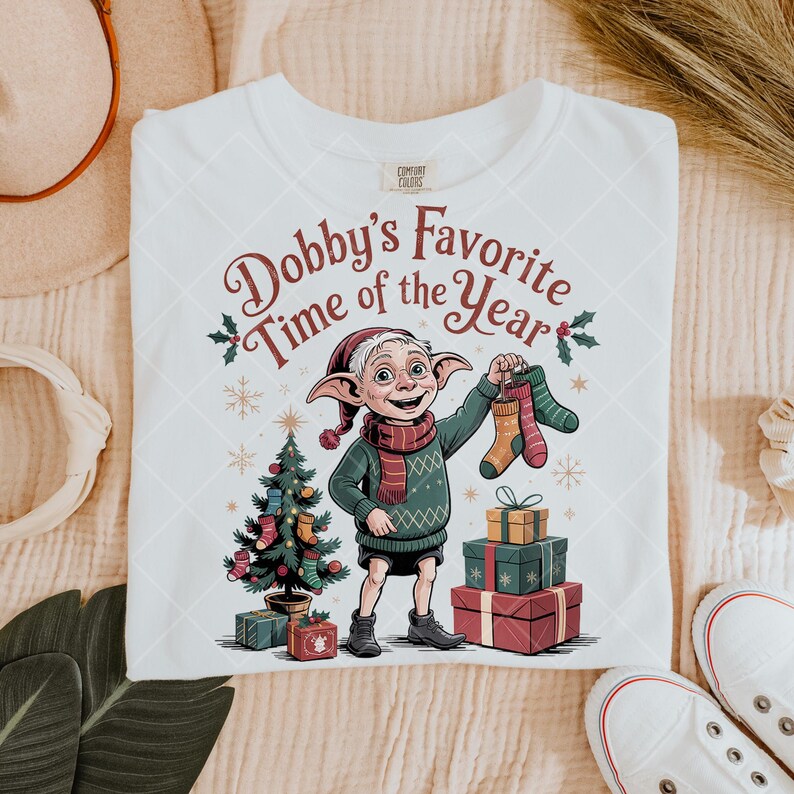 Dobby’s Favorite Time of the Year PNG | Vintage Christmas Elf ...