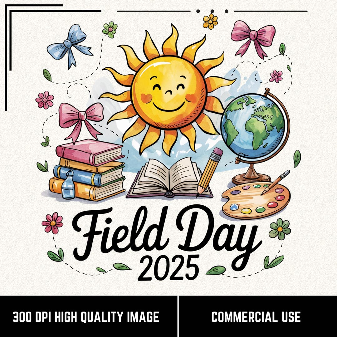 Field Day 2025 Png, Watercolor Field Day Teacher Png, School Event Day ...