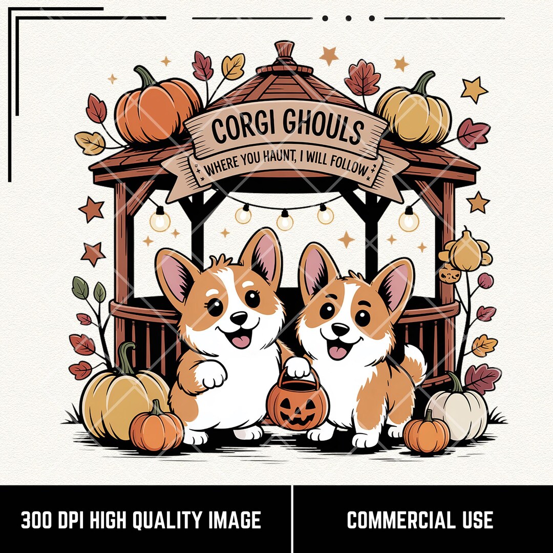 Corgi Ghouls PNG, Halloween Corgi PNG, Halloween PNG, Cute Dog Pumpkin ...