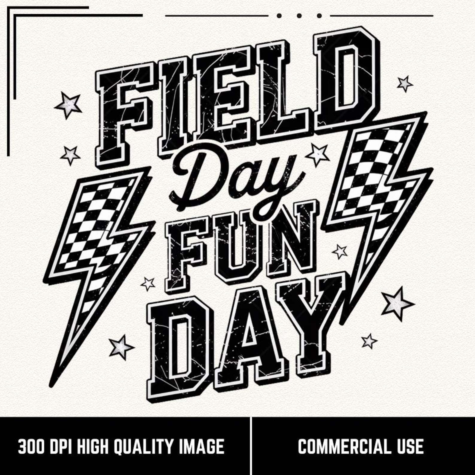 Retro Field Day Fun Day PNG: Lightning Design (digital Download) - Etsy