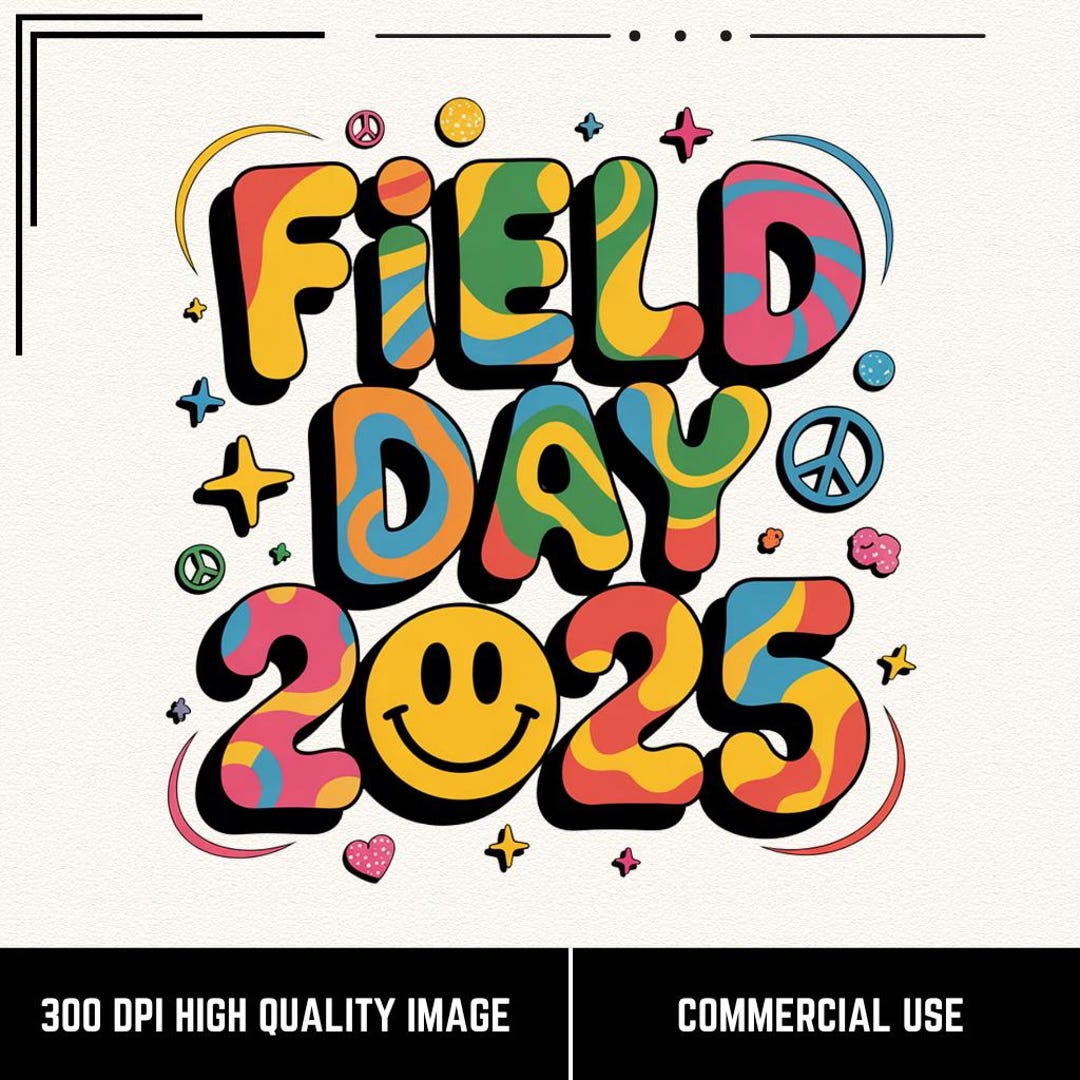 Field Day PNG, Groovy Field Day 2025 PNG, Fun Peace Sign Field Day ...