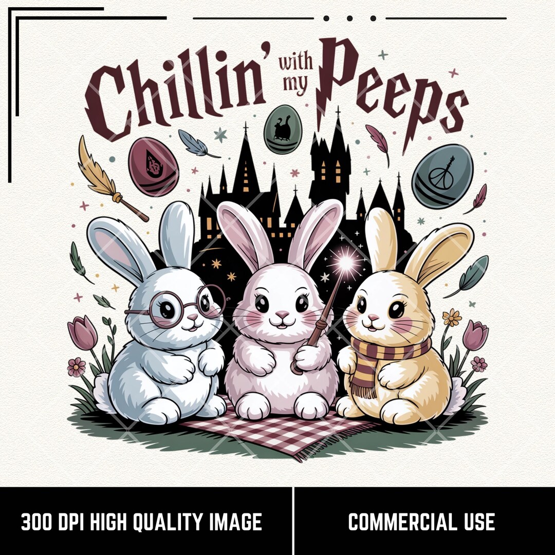 Wizard Bunny PNG | Chillin' With My Peeps, Magical Tee Design (digital ...
