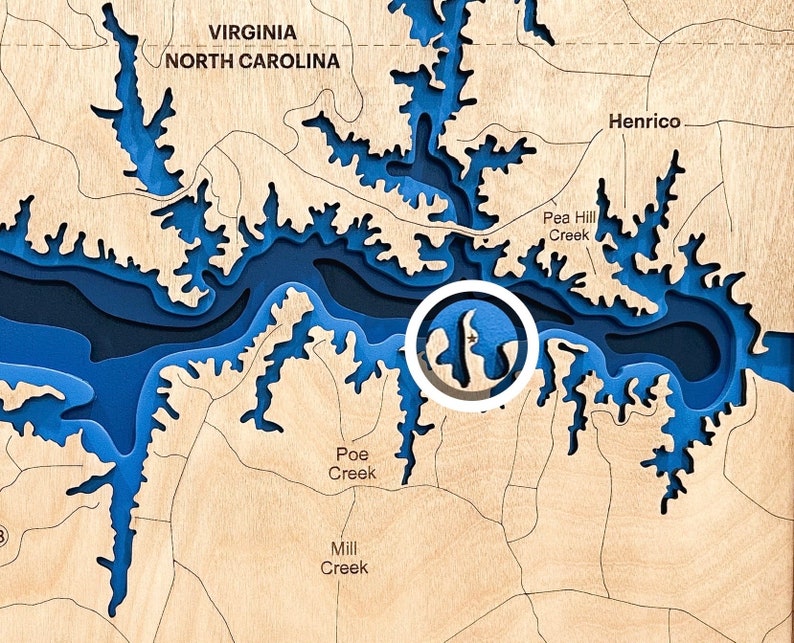 Lake Gaston NC Map Lake Map Topographic Map Sign Lake Gaston North ...