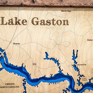 Lake Gaston NC Map Lake Map Topographic Map Sign Lake Gaston North ...