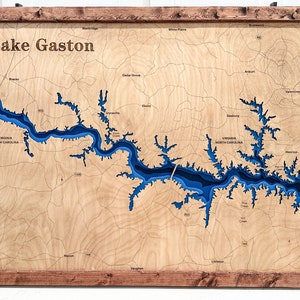 Lake Gaston NC Map Lake Map Topographic Map Sign Lake Gaston North ...