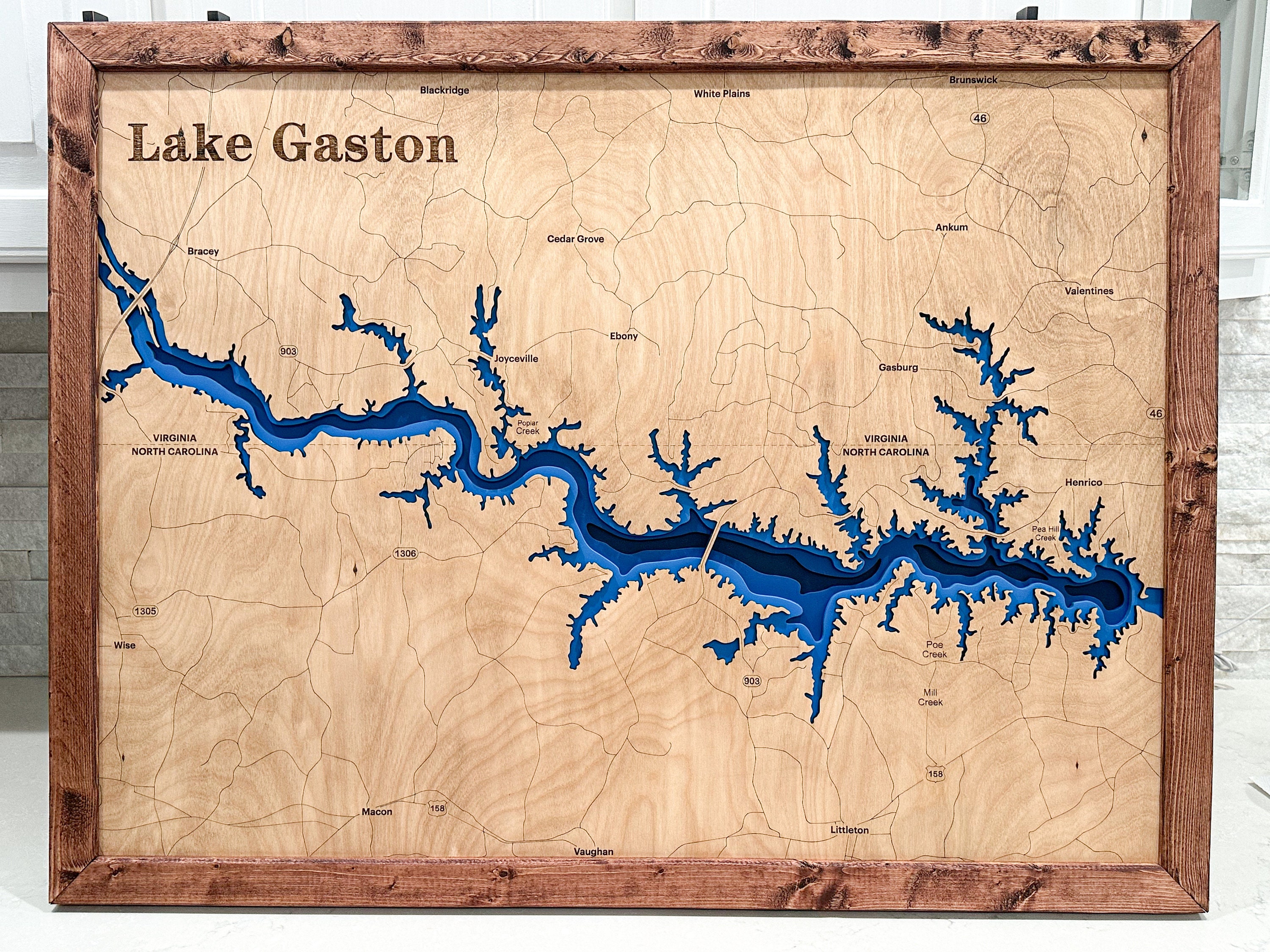 Lake Gaston NC Map Lake Map Topographic Map Sign Lake Gaston North ...
